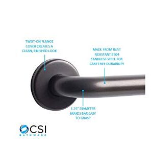 CSI Bathware BAR-SB24-TW-125-OB Straight Grab Bar, 24-inch, Oil Rubbed Bronze