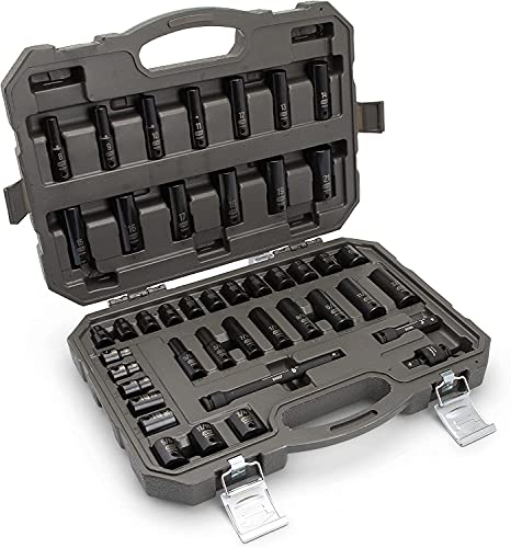 GEARWRENCH 44 Pc. 3/8" Drive 6 Point Standard & Deep Impact SAE/Metric Socket Set - 84916N