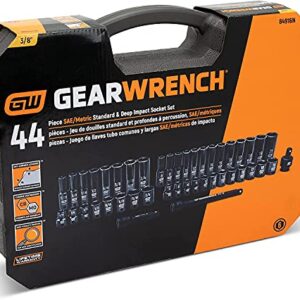 GEARWRENCH 44 Pc. 3/8" Drive 6 Point Standard & Deep Impact SAE/Metric Socket Set - 84916N