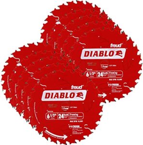 10 pack freud d0624a diablo 6-1/2" x 24-tooth framing circular saw blade with 5/8" arbor (bulk single blade)