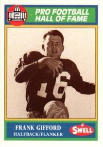 frank gifford football card (new york giants) 1990 swell #77 hall of fame