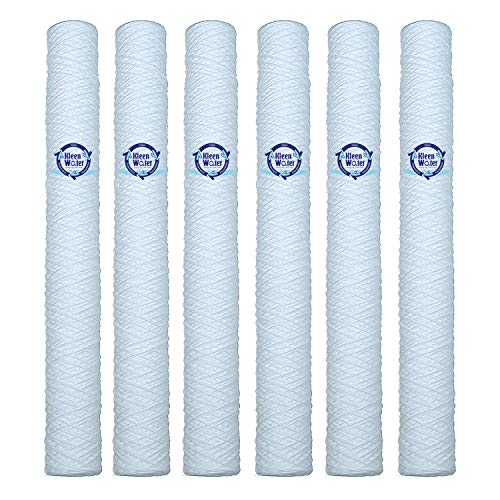 KleenWater String Wound Water Filter Cartridges, 2.5 x 20 Inch, 5 Micron, Made in USA, Pack of 6