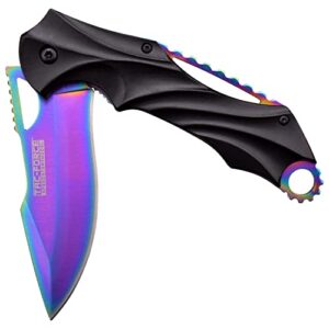 Tac Force Linerlock Assisted Opening Rainbow,Black