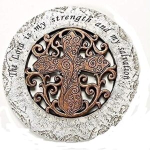 Roman Giftware Inc., Garden Collection, 12" D Cross Bronze Stepping,Religious, Inspirational, Durable (12x1x12)