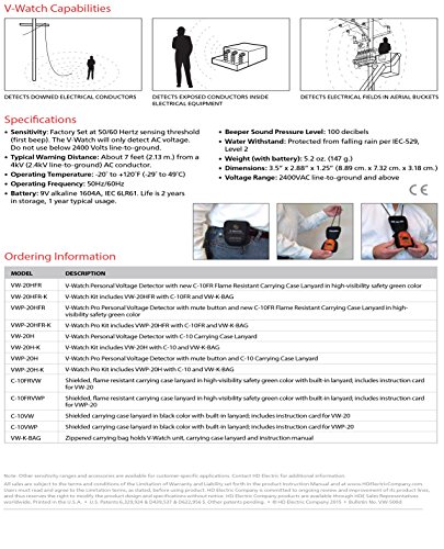 Greenlee HD Electric VW-20H V-Watch Personal Voltage Detector