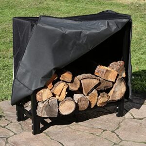 Sunnydaze Firewood Log Rack with Cover - Indoor or Outdoor Wood Storage - 30-Inch