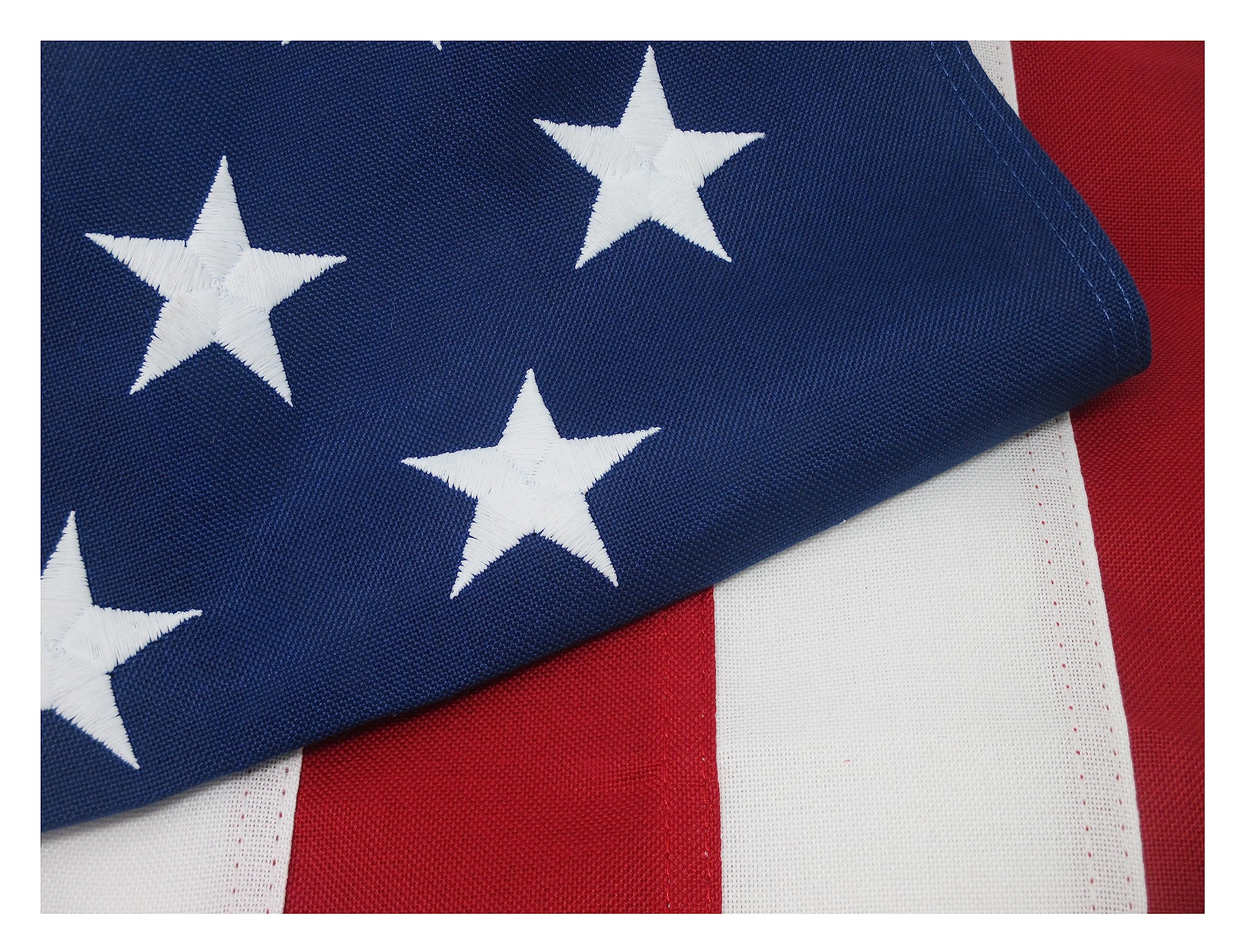 Made in USA Flags Co. - Heavy-Duty Commercial Grade American Flag with PolyMax Polyester, Sewn Stripes, Embroidered Stars & Solid Brass Grommets - Fade-Resistant, All-Weather Flag (3’x5’)