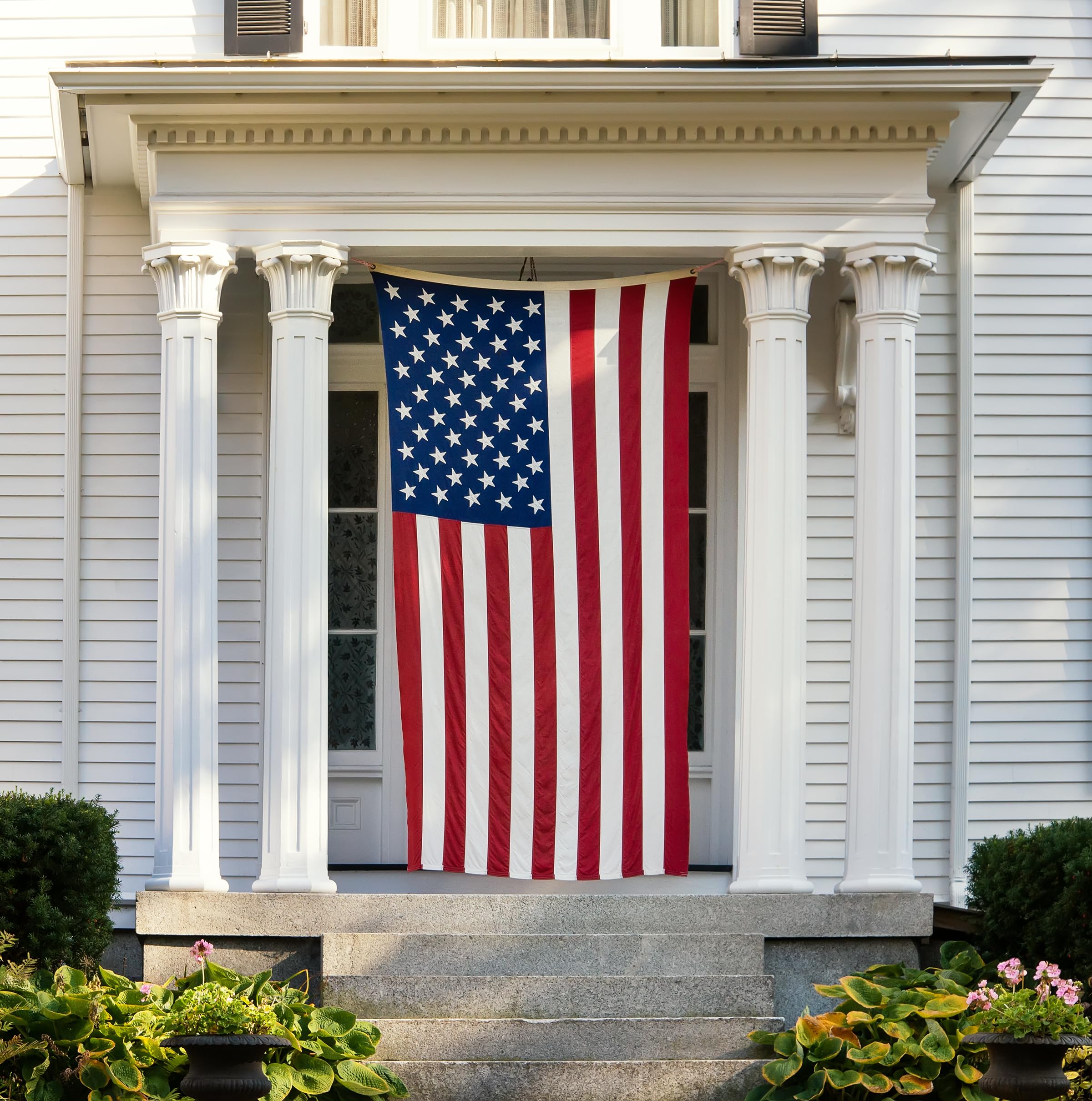 Made in USA Flags Co. - Heavy-Duty Commercial Grade American Flag with PolyMax Polyester, Sewn Stripes, Embroidered Stars & Solid Brass Grommets - Fade-Resistant, All-Weather Flag (3’x5’)