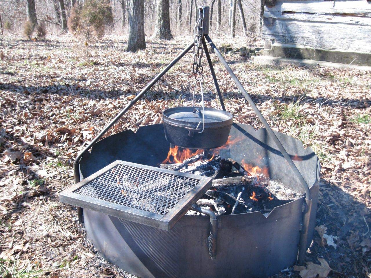 Fire Ring King -36" FireRing + Tri Pod & Swing Grate