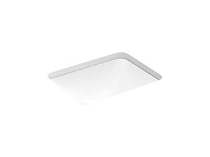 kohler 20000-0 caxton rectangle undermount bathroom sink, 20-1/4" w x 15-11/16" l, white