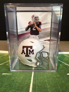 texas a&m ncaa helmet shadowbox w/johnny manziel card