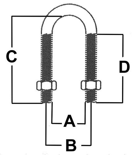 Morris 21843 Malleable U-Bolt Pipe Clamp, 1-1/4"