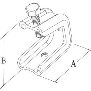 Morris 17469 Universal Beam Clamp, Steel, 3/4" Flange