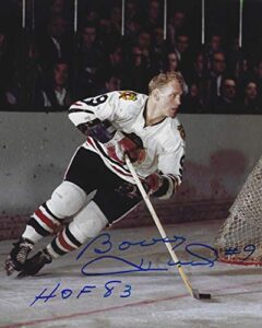 autographed bobby hull 8x10 chicago blackhawks photo