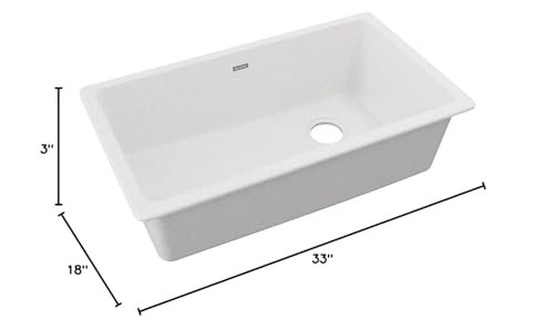 Elkay Quartz Classic ELGU13322WH0 White Single Bowl Undermount Sink