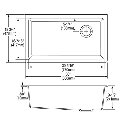 Elkay Quartz Classic ELGU13322WH0 White Single Bowl Undermount Sink