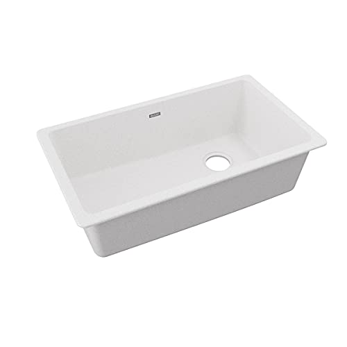 Elkay Quartz Classic ELGU13322WH0 White Single Bowl Undermount Sink