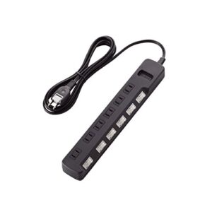 elecom thunder guard power strip with individual switch 6 outlet 2.5m [black] t-k5a-2625bk (japan import)