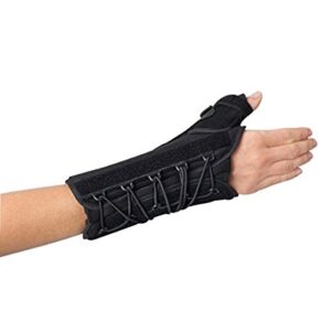 procare 79-87490 quick-fit wto wrist/thumb support splint, left, universal, black