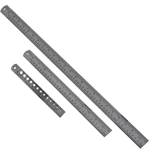 PRECISE Stainless Steel Ruler Trio | 6" (15.2 cm), 12" (30.5 cm), & 24" (61 cm) | Dual SAE & Metric System | Great Set For Multiple Measuring Tasks From 1" to 24"