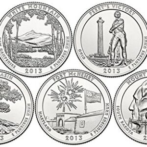 2013 D Complete Set of 5 National Park Quarters Uncirculated