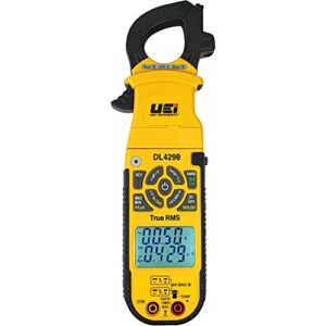 uei test instruments dl429b digital hvac clamp meter true rms wireless multimeter auto-ranging 6000 counts voltage tester, measures inrush ac/dc current temperature capacitance resistance diodes ncv