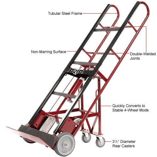 Global Industrial 4 Wheel Professional Appliance Hand Truck