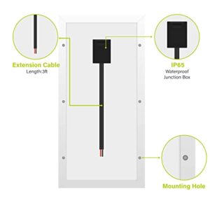 Newpowa 10W(Watts) 12V(Volts) Monocrystalline Solar Panel Battery Maintainer High-Efficiency PV Module Power for Battery Charging of Boat RV Gate Opener Fences Silver