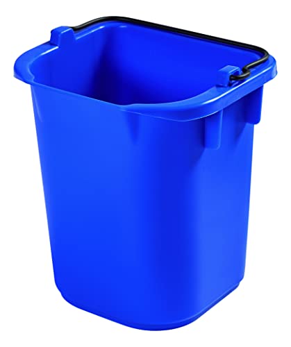 Rubbermaid Commercial Products Heavy-Duty Cleaning Pail, 5-Quart, Blue, Utility Bucket with Built-In Spout and Handle for House Cleaning/Storage/Livestock Feeding/Car Washing