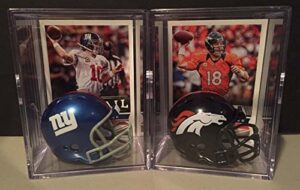 peyton manning and eli manning brothers in arm nfl helmet shadowbox set