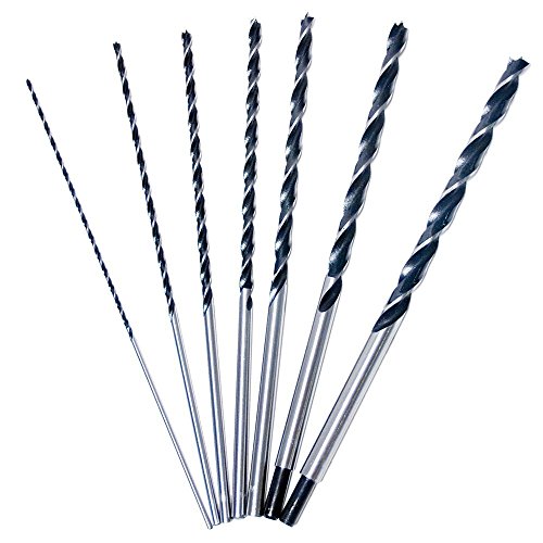 7 Pc 12" Extra Long Brad Point Drill Bits 1/8 3/16 1/4 5/16 3/8 1/2 7/16 ½ - 3/8 Shank Fit Dewalt Makita Ryobi Milwaukee, Porter Cable Power Drill Battery