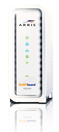 ARRIS SURFboard SBG6400 8x4 DOCSIS 3.0 Cable Modem / N300 Wi-Fi Router-Retail Packaging-White