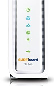 ARRIS SURFboard SBG6400 8x4 DOCSIS 3.0 Cable Modem / N300 Wi-Fi Router-Retail Packaging-White