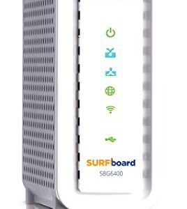 ARRIS SURFboard SBG6400 8x4 DOCSIS 3.0 Cable Modem / N300 Wi-Fi Router-Retail Packaging-White