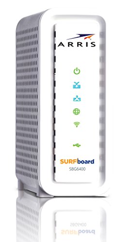 ARRIS SURFboard SBG6400 8x4 DOCSIS 3.0 Cable Modem / N300 Wi-Fi Router-Retail Packaging-White