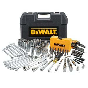 dewalt mechanics tools kit and socket set, 142-piece, 1/4 & 3/8" drive, mm/sae (dwmt73802)