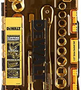 DEWALT Drive Socket Set, SAE/Metric, 1/2-Inch, 23-Piece (DWMT73813)