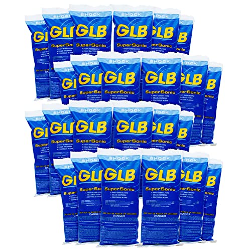 GLB 23224-24 73% Calcium Hypochlorite Chlorine Shock Treatment for Swimming Pools, 1-Pound, 24-Pack