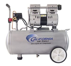 california air tools 8010 steel tank air compressor | ultra quiet, oil-free, 1.0 hp, 8 gal