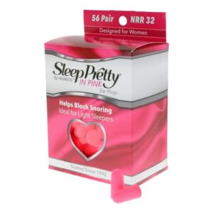 hearos sleep pretty in pink women's ear plugs, 56 count