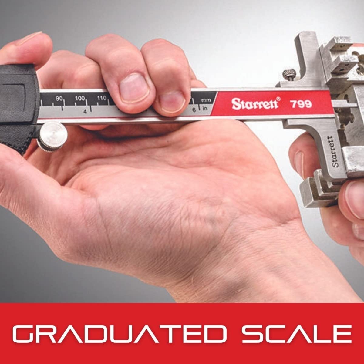 Starrett Stainless Steel Electronic Slide Caliper - 0-6" Range, 0005" Resolution, LCD Display, Fine Adjustment Thumb Wheel, in/mm Conversion - EC799A-6/150