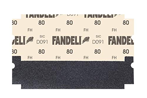 Fandeli | Multi-Purpose Sanding Paper | Grit 80 | 25 Sheets of 4-1/4 in.x 11 in | Perfect for Sanding Drywall | Hand Sanding | Orbital Sanders