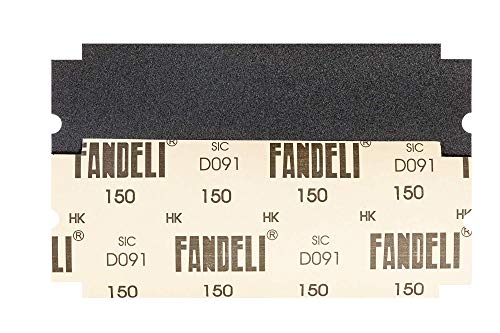 Fandeli | Multi-Purpose Sanding Paper | Grit 150 | 25 Sheets of 4-1/4'' x 11'' | Perfect for Sanding Drywall | Hand Sanding | Orbital Sanders