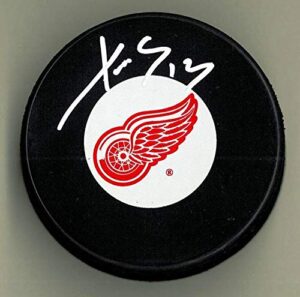 pavel datsyuk autographed detroit red wings souvenir puck - autographed nhl pucks