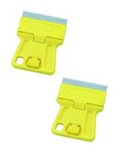 stanley 28-100 1-3/16" high visibility mini razor blade scraper,yellow,2