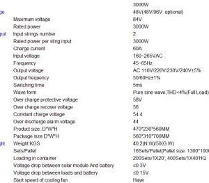 GOWE 3000W 48V 60A solar inverter with built-in charge controller MCU intelligent control excellent performance