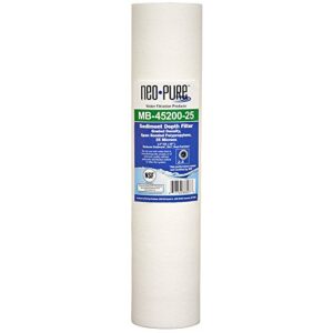 neo-pure 20" bb graded density polypropylene sediment filter 75/25 mic - single