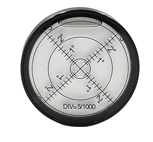 Chiloskit Aluminium Precision Spirit Bullseye Round Bubble Level Tool Rv Campers Leveling Circular Bubble Inclinometers for Surveying Instruments and Tribrachs, Ø2.4",Accuracy 15'/2