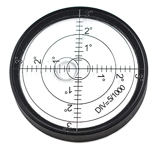 Chiloskit Aluminium Precision Spirit Bullseye Round Bubble Level Tool Rv Campers Leveling Circular Bubble Inclinometers for Surveying Instruments and Tribrachs, Ø2.4",Accuracy 15'/2