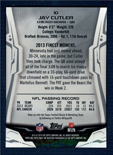 Football NFL 2014 Topps Finest #10 Jay Cutler Bears